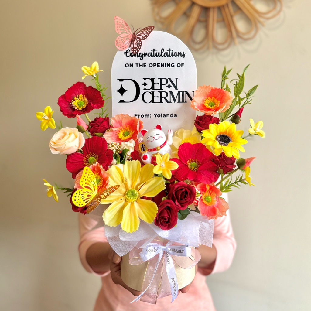 Jual [READY Instan] Kado Grand Opening Toko Lucky Cat Papan bunga ...
