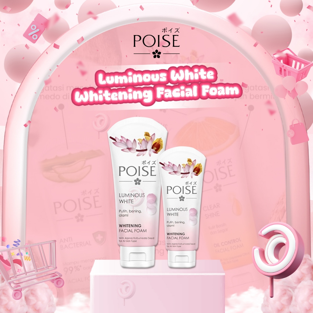 Jual POISE - LUMINOUS WHITE WHITENING FACIAL FOAM ( 50 | 100 g ...