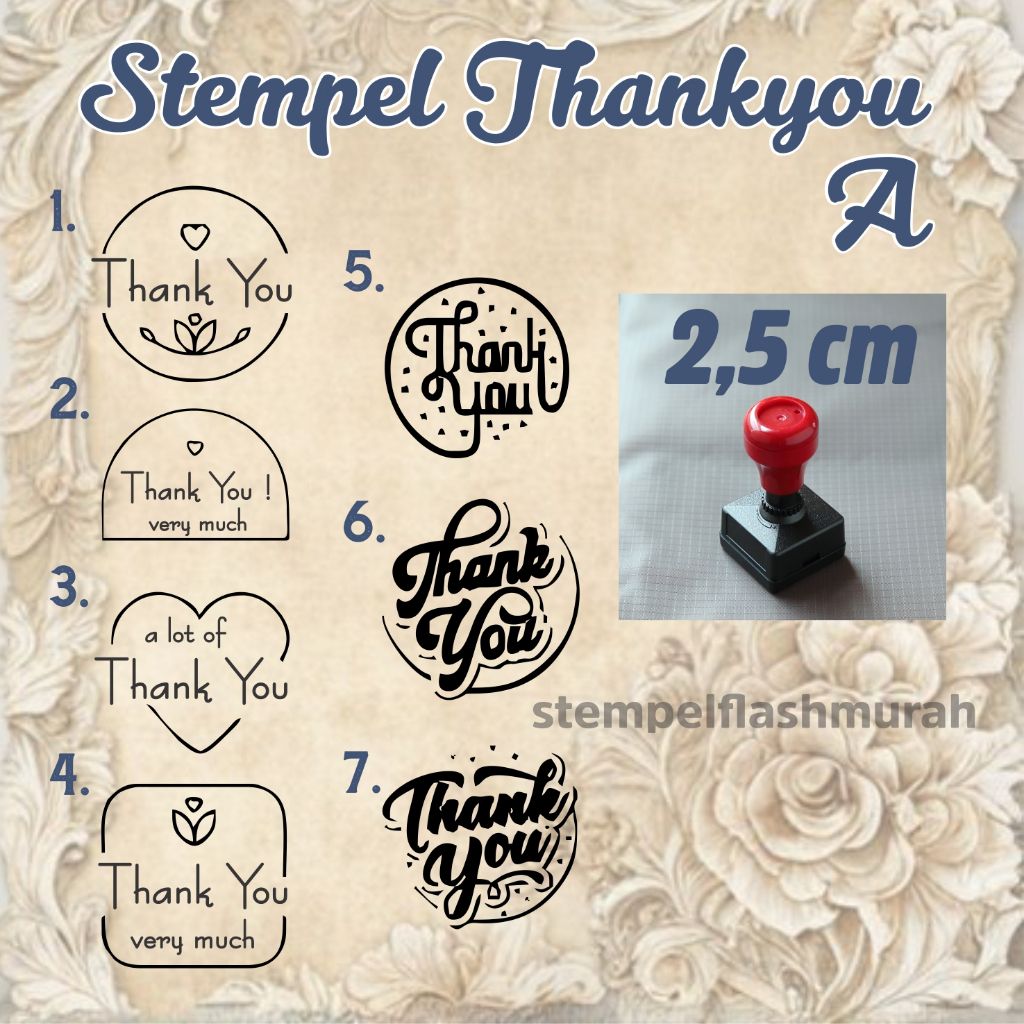 Jual stempel thank you A 2,5cm ucapan nota card billing thankyou ...