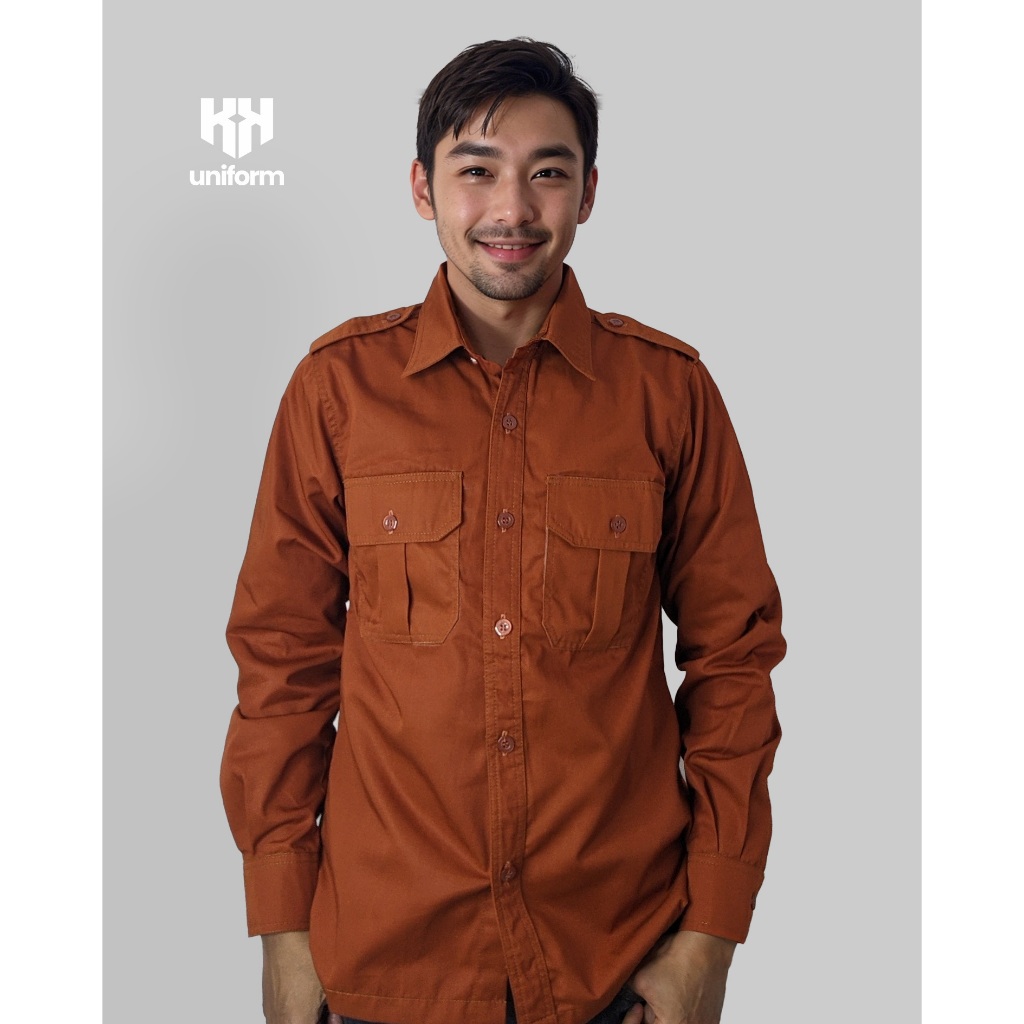 Jual BAJU POLOS Merah Bata/ Terakota untuk Lapangan / Outdoor/ Gunung ...