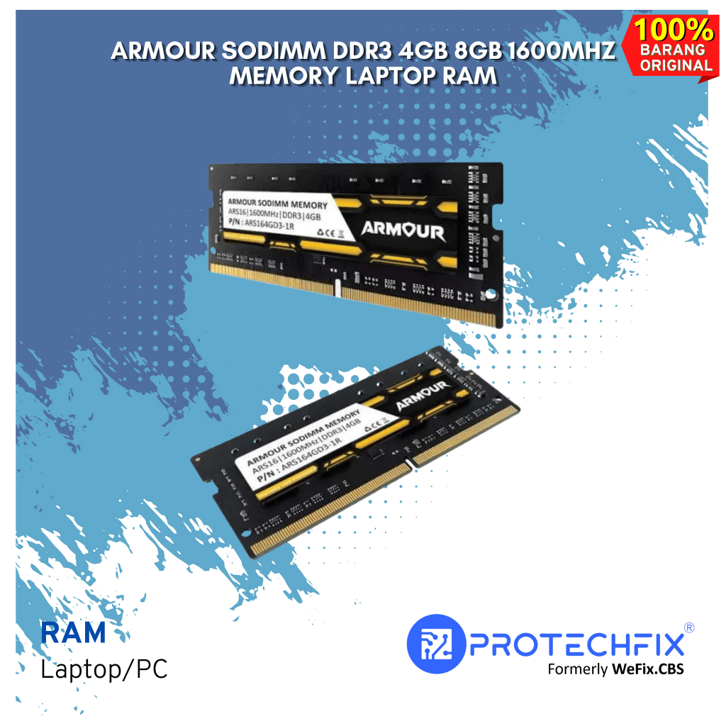 Jual ARMOUR SODIMM DDR3 4GB 8GB 1600Mhz Memory Laptop RAM | Shopee ...