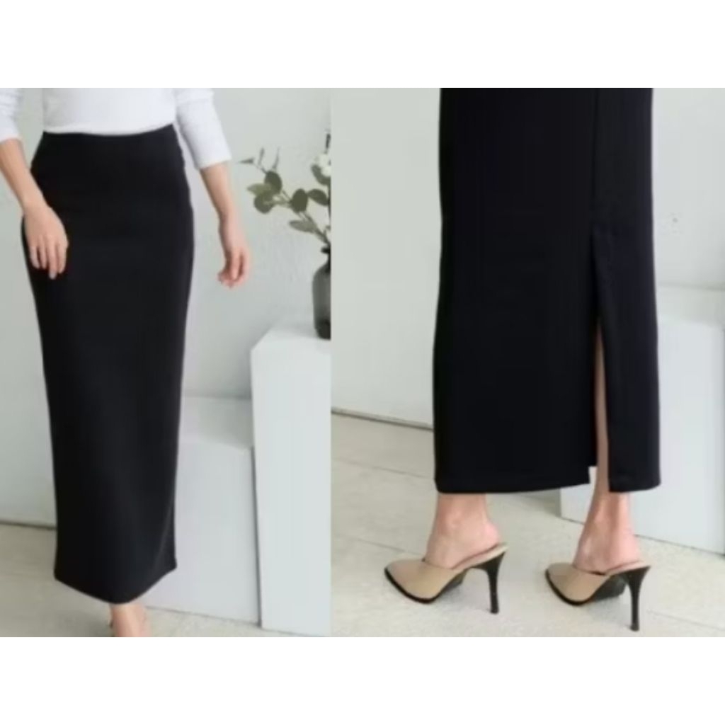 Jual ROK SEPAN BELAH BELAKANG PANJANG WANITA ROK KERJA WANITA FULL ...
