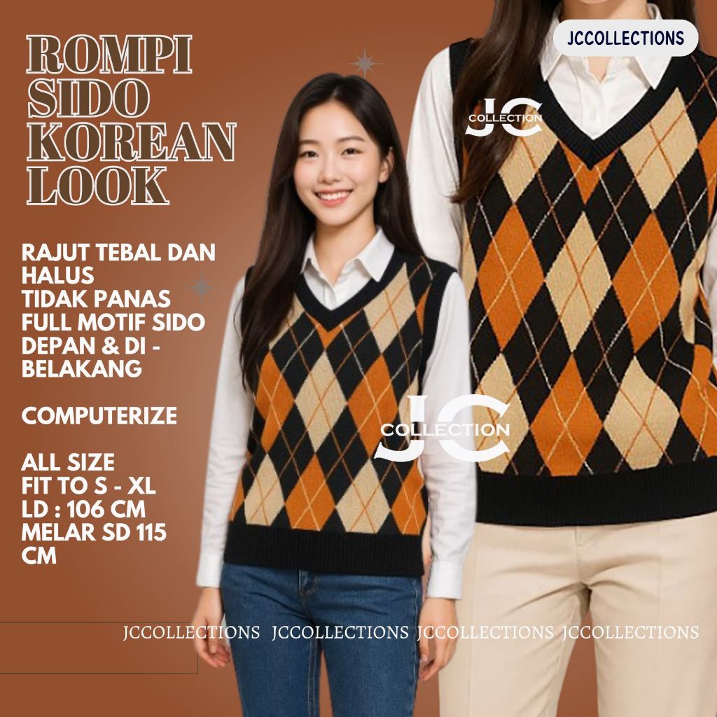 Jual Vest Rajut Premium Sido OVERSIZE / Rompi Rajut BTS / Knit Vest ...
