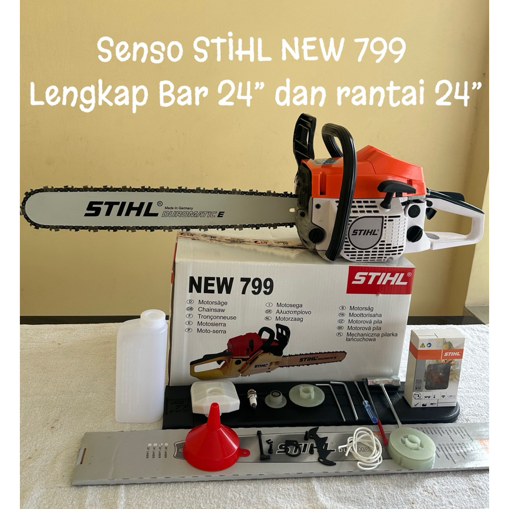 Jual Mesin Chainsaw STIHL NEW 799 Bar 24 Inch dan Rantai Komplit Fullset.Mesin Senso / Sinso ...