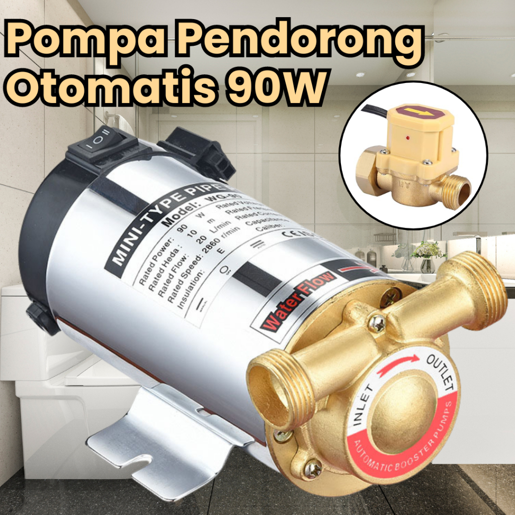 Jual Pompa Pendorong Otomatis Booster Pump 90 Watt Mesin Penambah ...