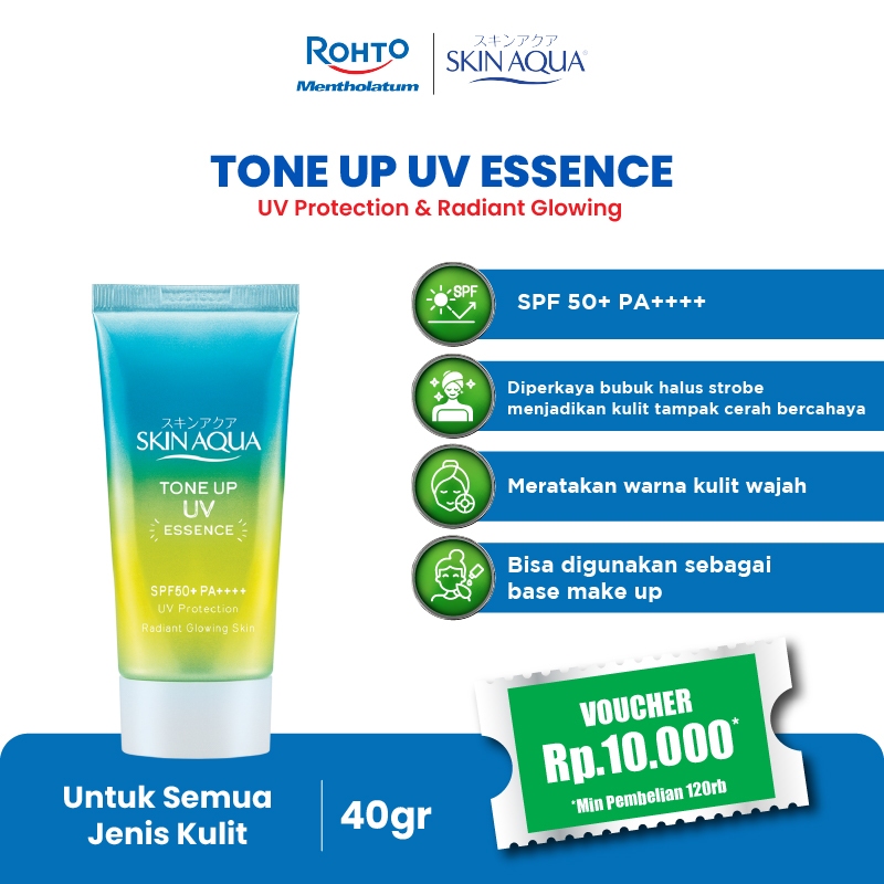 Jual Skin Aqua Tone Up UV Sunscreen Essence SPF 50+, P++++ (Mint Green ...