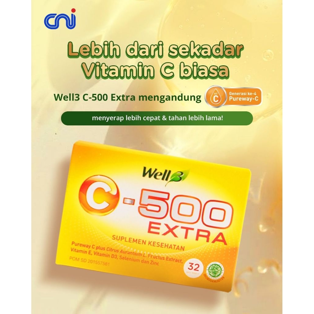 Jual Vitamin C generasi ke-4 Well3 C500 EXTRA CNI (Immune Booster) | Shopee Indonesia