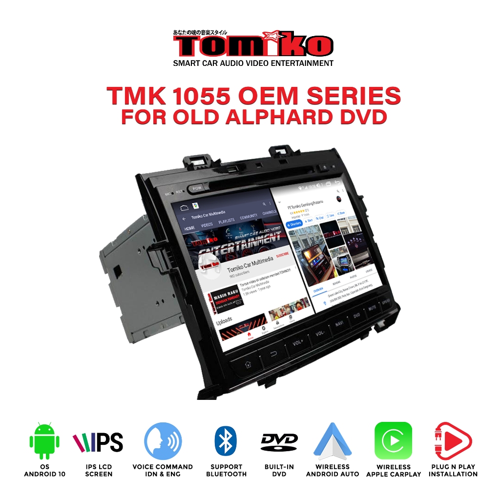 Jual Tomiko Head Unit Android TMK 1055 OEM Series for Old Alphard - DVD ...