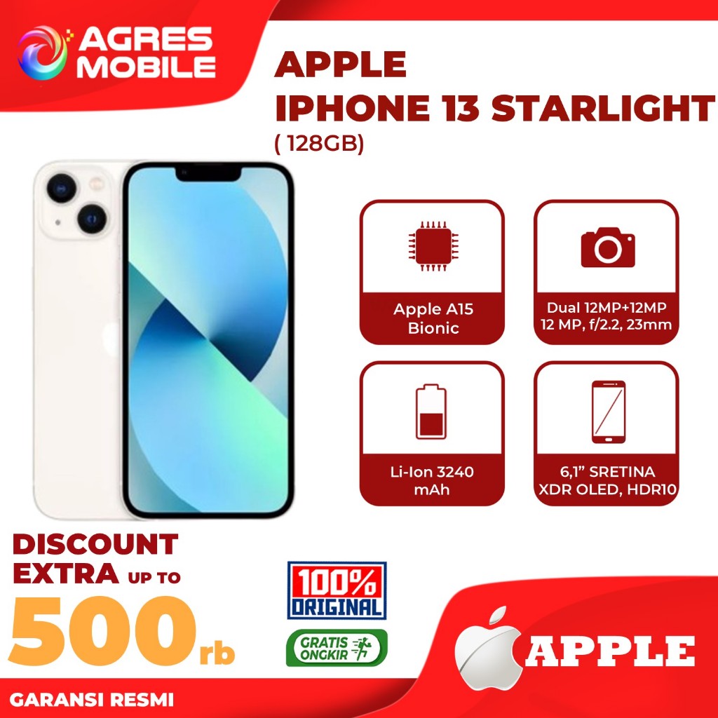 Jual iP 13 128GB Starlight - Garansi Resmi Indonesia | Shopee Indonesia