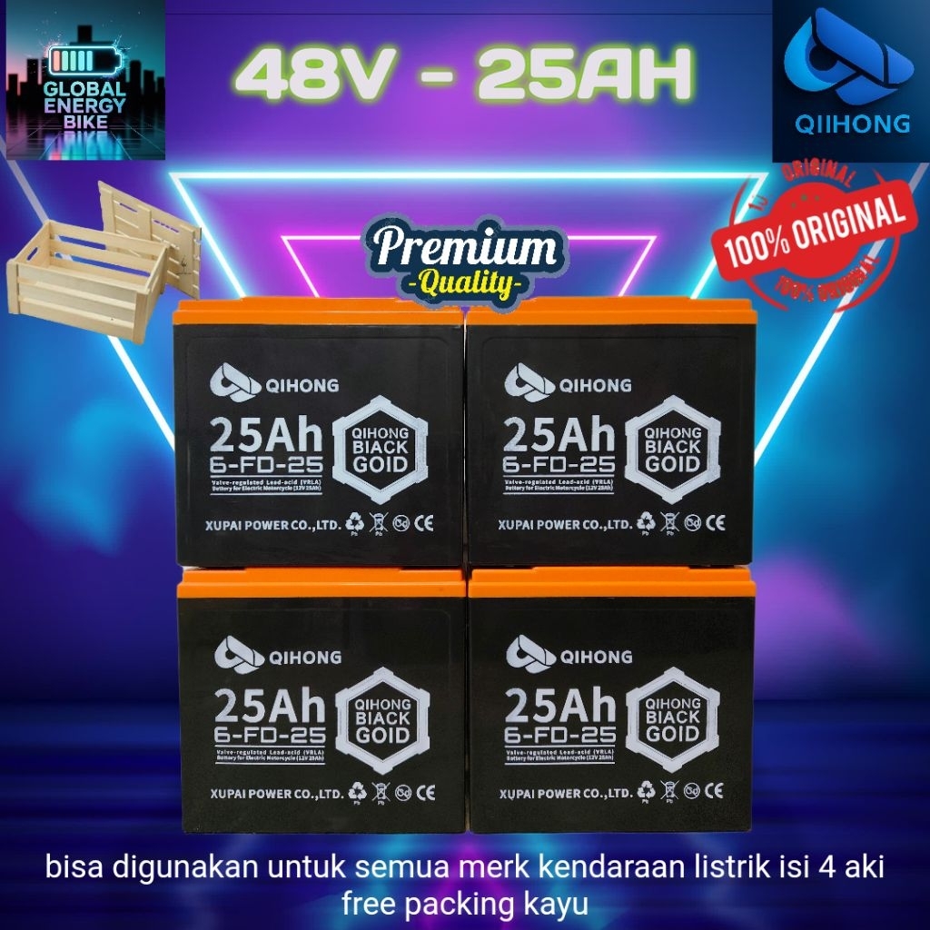 Jual BATERAI SEPEDA LISTRIK / AKI MOTOR LISTRIK 48V-25AH / 12V-25AH ...