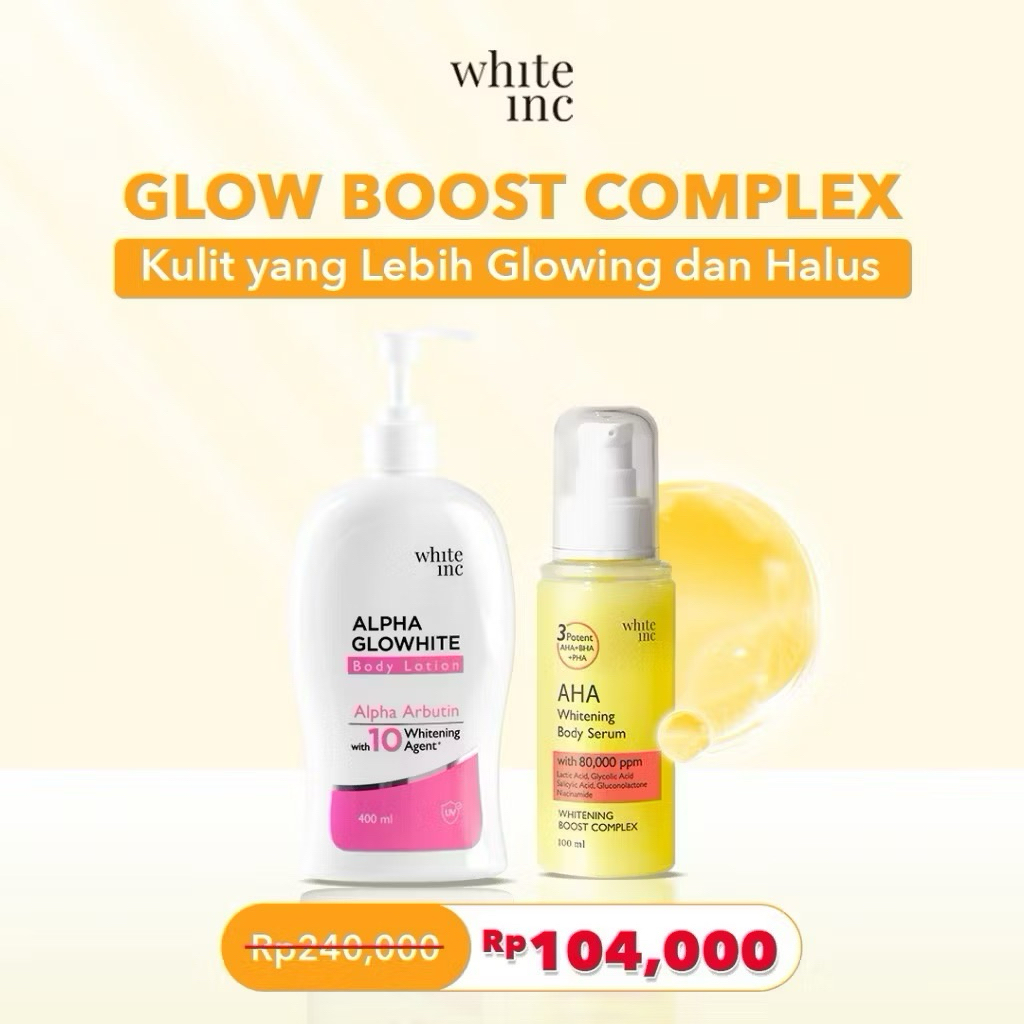 Jual [BUNDLING] WHITE INC AHA Body Serum + Alpha Glowhite Body Lotion ...