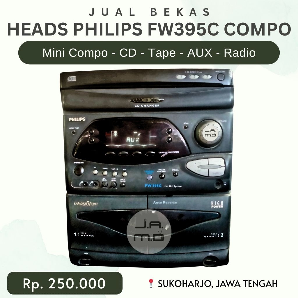 Jual Philips FW395C Mini Compo CD/Kaset/AUX – Head / Unit Utama Saja ...