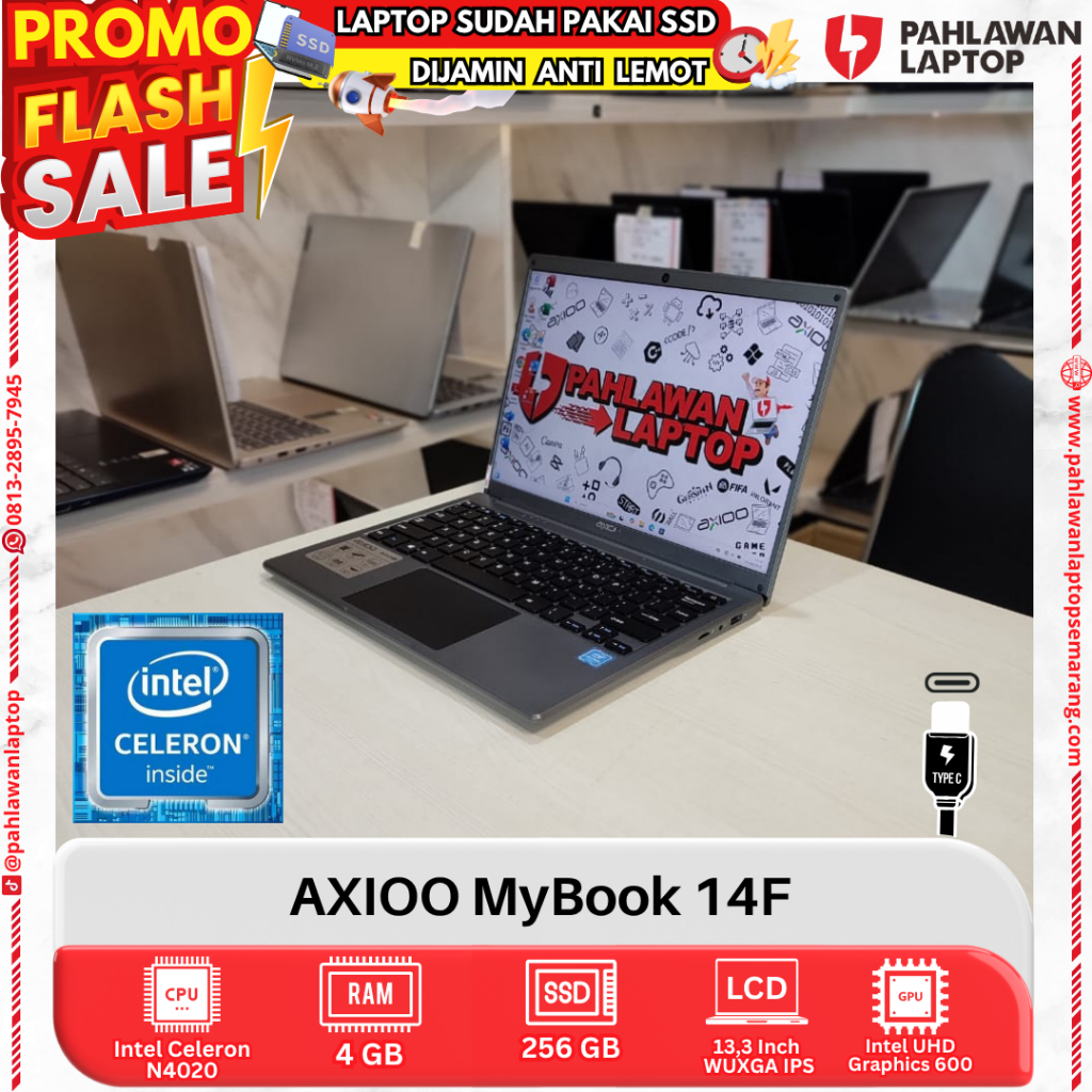 Jual LAPTOP AXIOO MyBook 14F Celeron N4020 RAM 4GB SSD 256GB | Shopee ...