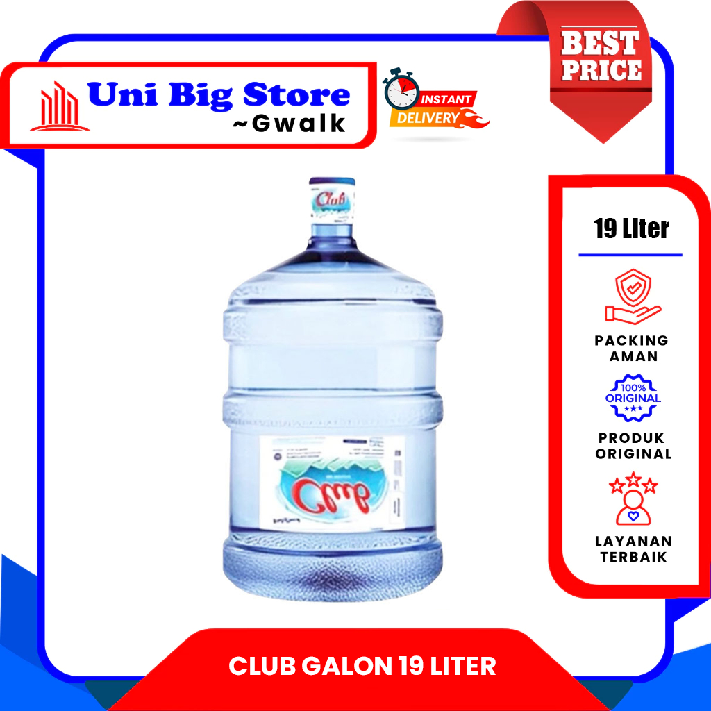 Jual CLUB AIR MINERAL GALON + ISI REFILL - 19 Liter | Shopee Indonesia