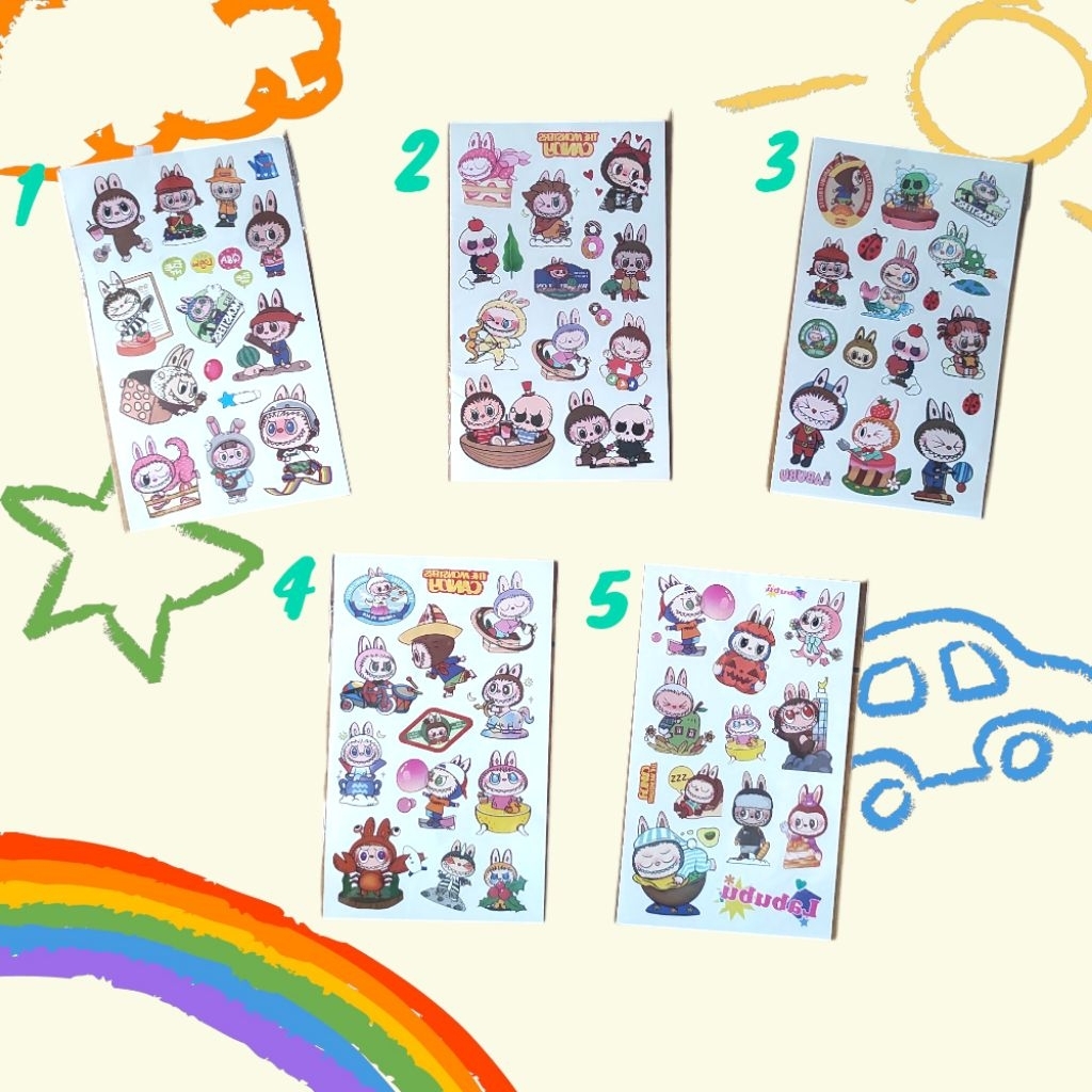 Jual Tato stiker anak temporer labubu/temporary tatto sticker labubu ...