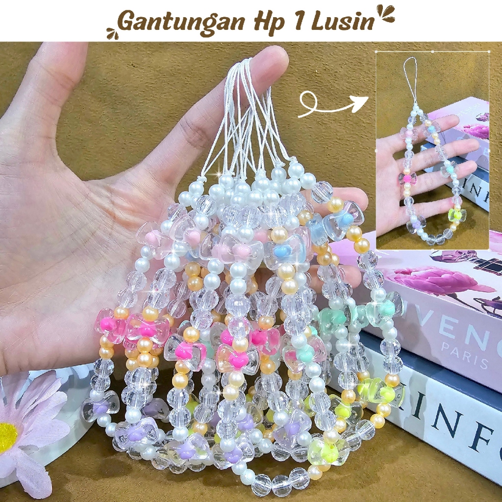 Jual (12 pcs) Gantungan Hp Aesthetic Korea Phone Strap Hp Grosir ...
