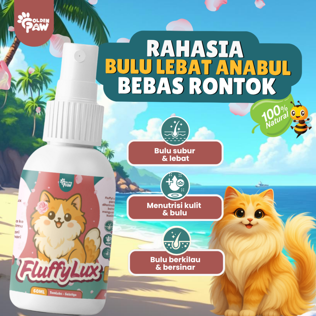 Jual Golden Paw - Fluffy Lux 60ML Serum Bulu Kucing Alami untuk ...