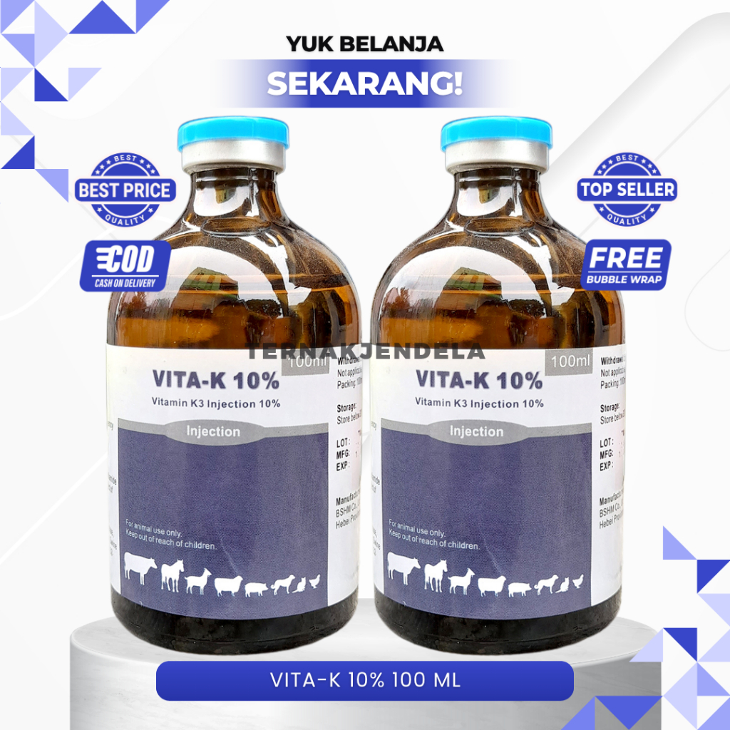 Jual VITA-K 10% 100 ML INJEKSI VITAMIN K3 10% sebagai tambahan vitamin ...