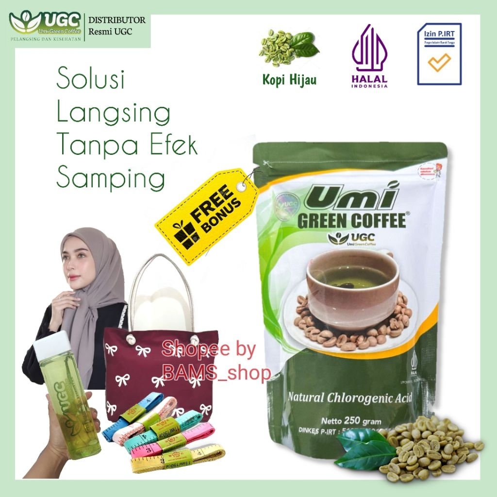Jual UGC Umi Green Coffee Original Kopi Hijau Pelangsing Herbal 250 ...