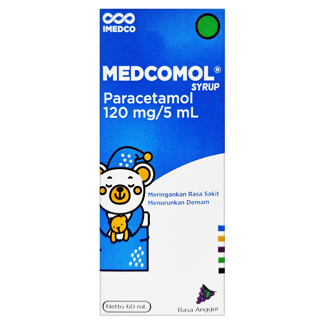 Jual IMEDCO MEDCOMOL SYRUP PARACETAMOL 120MG/5ML 60ML / OTC / DEMAM ...