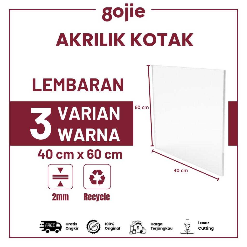 Jual AKRILIK LEMBARAN UKURAN 60 cm x 40 cm / AKRILIK LEMBARAN BENING TEBAL 2MM | Shopee Indonesia
