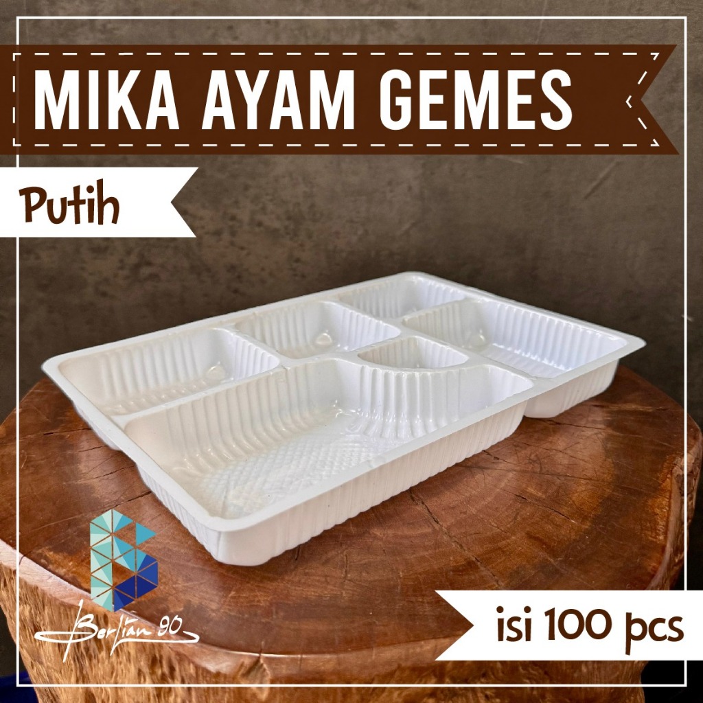 Jual Mika tray bento lunch box sayur nasi 6 sekat isi 100pcs per pack ...