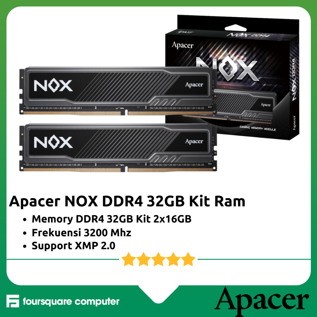 Jual Apacer NOX DDR4 32GB Kit 2 x 16GB PC 3200 Hitam Ram Memory ...
