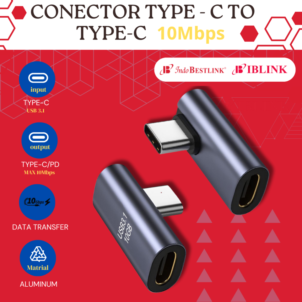 Jual Connector USB-C 3.1 Male to Type-c Female (7) 10Gbps /Adapter OTG ...