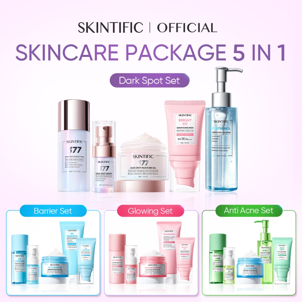 Jual [SKINTIFIC CERTIFIED] 5pcs Paket Skincare Set | Serum Moisturizer ...