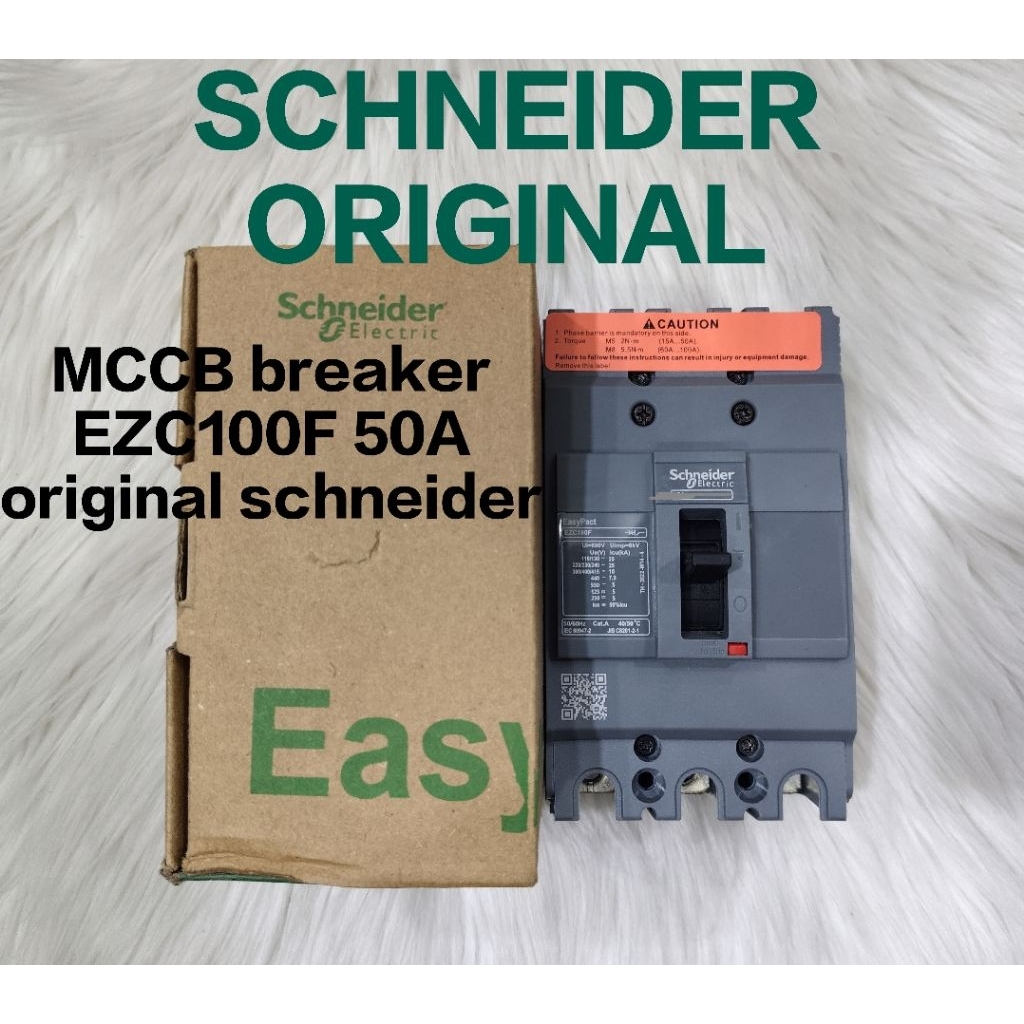 Jual mccb breaker Schneider original EZC100F 50A 3phase/mccb breaker ezc100f 50a 3phase original ...