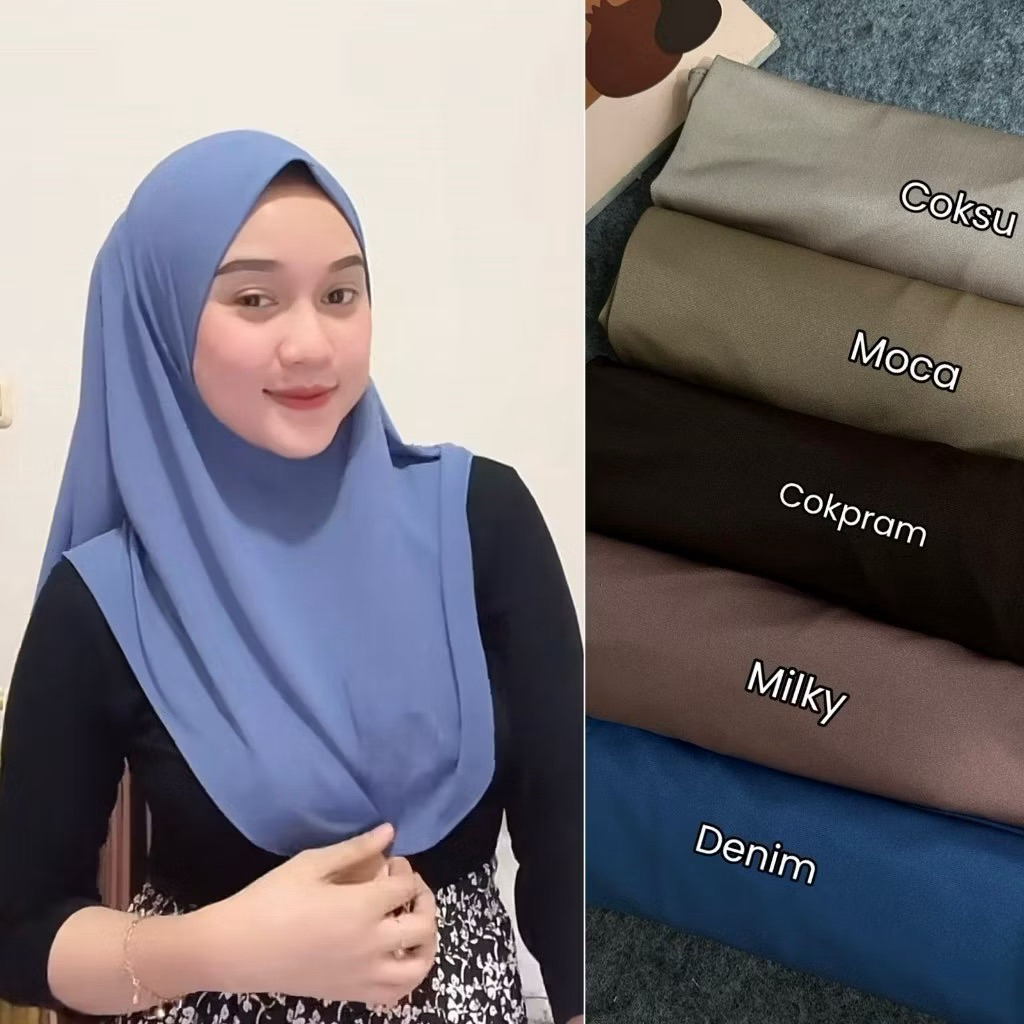 Jual HIJAB INSTAN MALAY SOFT PED SIZE M JERSEY TEBAL ADEM / JILBAB INSTAN BERGO MALAY POLOS ...