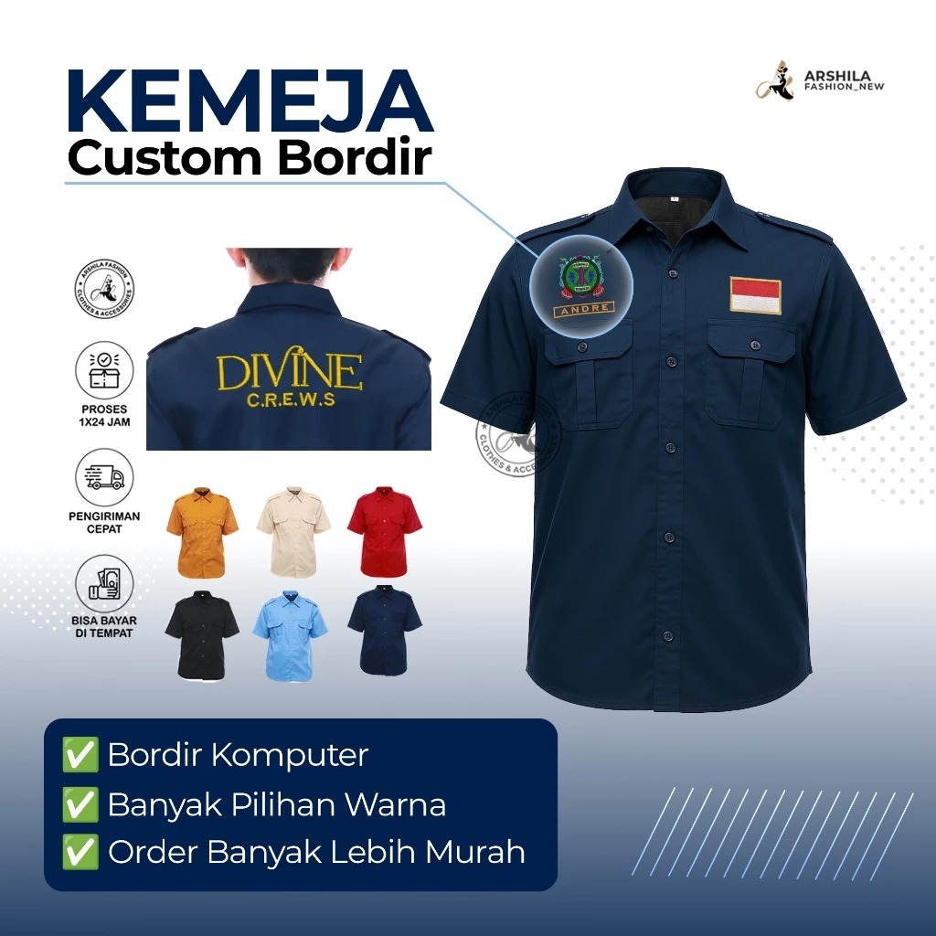 Jual KEMEJA BORDIR CUSTOM PDL - PDH - SERAGAM DINAS - BISA SATUAN ...