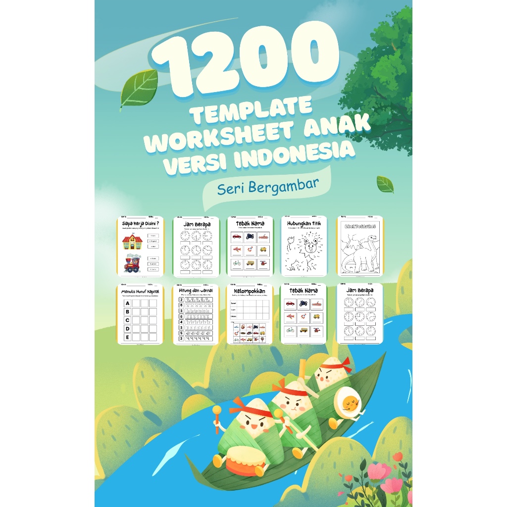 Jual 1200 Template Worksheet Anak • Belajar Sambil Bermain • Full ...
