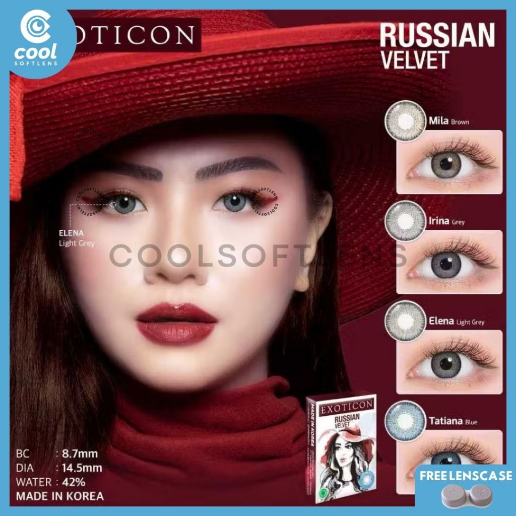Jual Softlens X2 RUSSIAN VELVET VOL I 14,5 MM Normal & Minus (-0,50 S/D ...