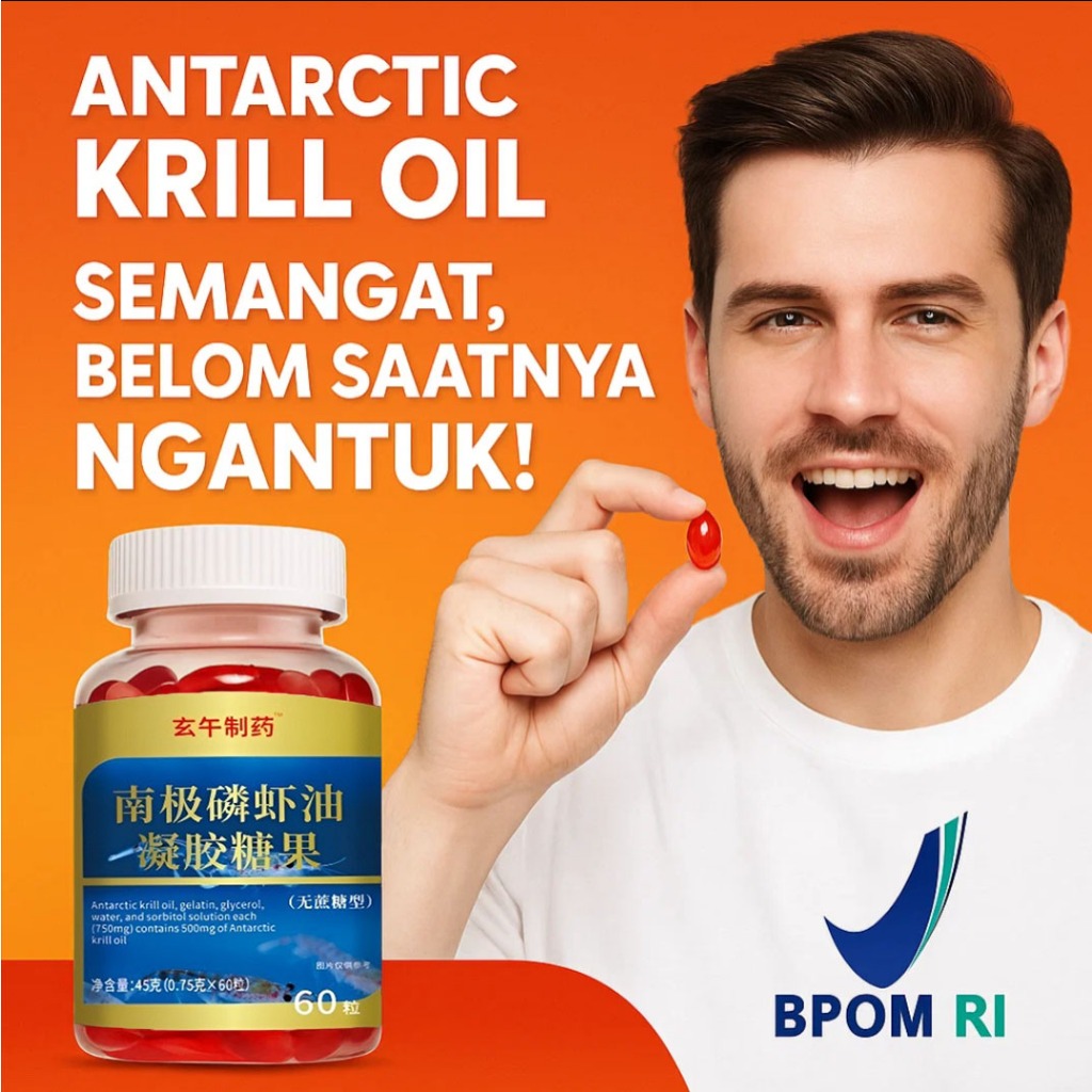 Jual 【𝐎𝐑𝐈𝐆𝐈𝐍𝐀𝐋】Minyak Krill Antartika (60 Kapsul) ,Antarctic Krill Oil ...