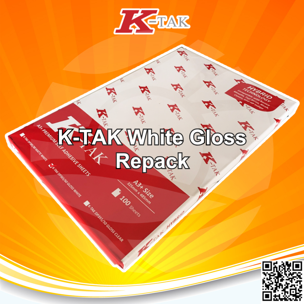 Jual Ktak Sticker Vinyl A3+ PP Film K-Tak Hybrid Laser Toner dan Indigo ...
