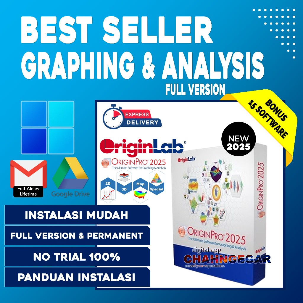 Jual Origin Pro 2025 / 2024 SR1 Full Premium Software OriginLab data ...