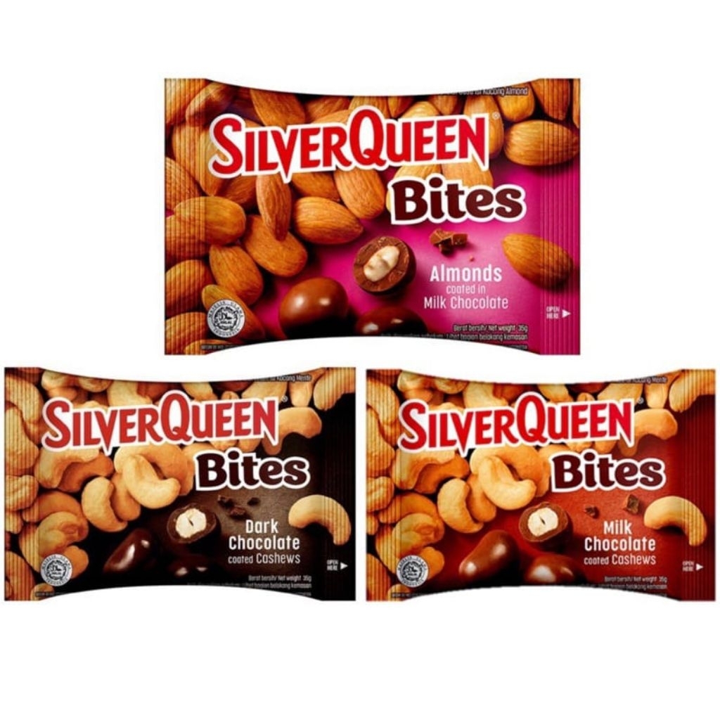 Jual Silverqueen Bites 30gr Almonds coated in Milk Chocolate & Milk ...