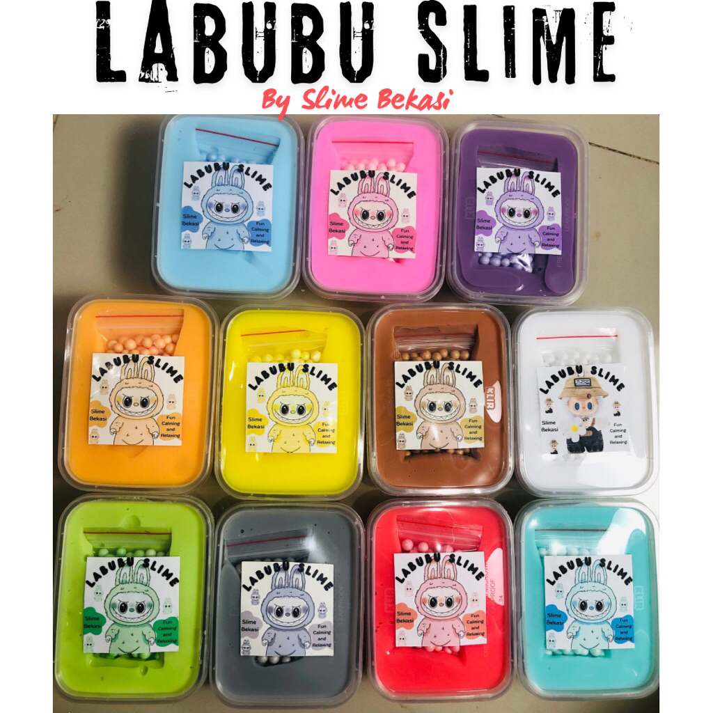 Jual TERMURAH LABUBU SLIME DENGAN FLOAM SESUAI WARNA 200 ML BY SLIME ...