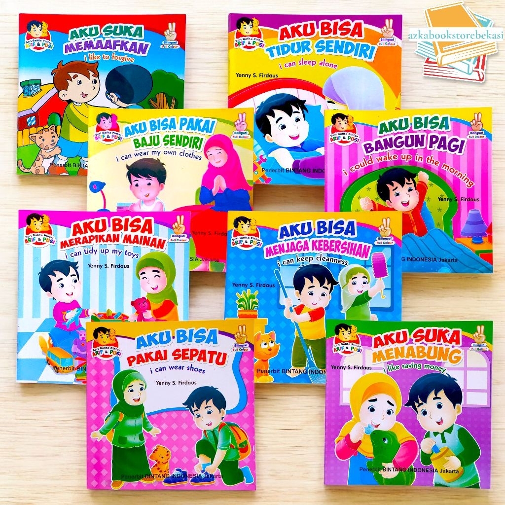 Jual Buku Seri Balita Pintar Arif dan Pusi Bilingual 2 Bahasa Indonesia ...