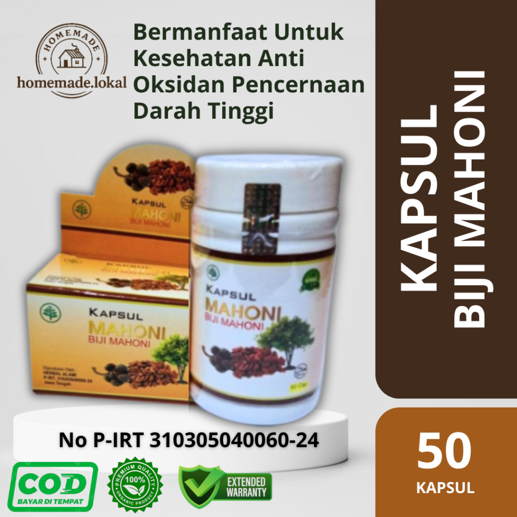 Jual Kapsul Biji Mahoni Kering Obat Herbal Diabetes Hipertensi Kencing ...