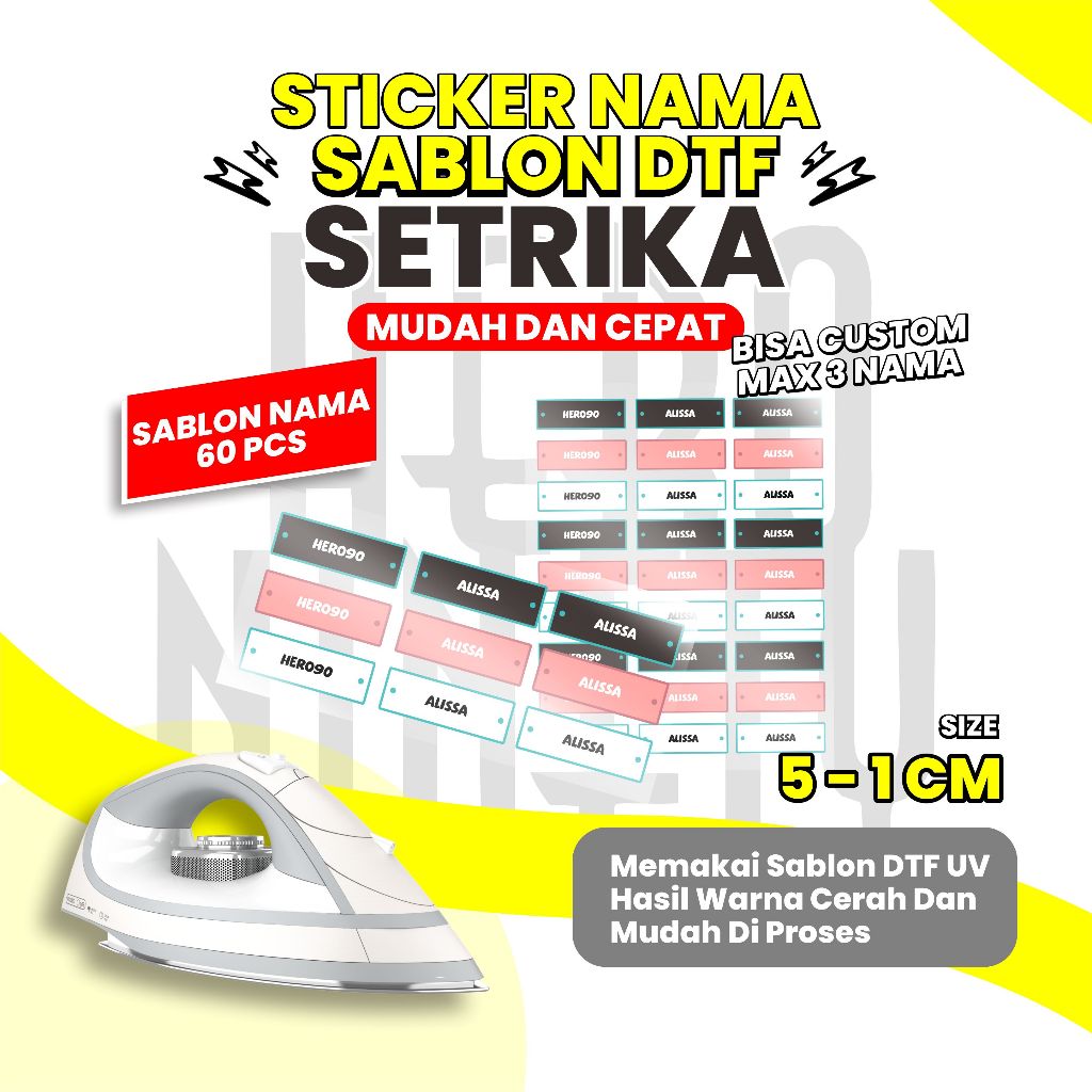 Jual Heroninety - Sablon Sticker Nama Sablon DTF / Sablon Satuan ...