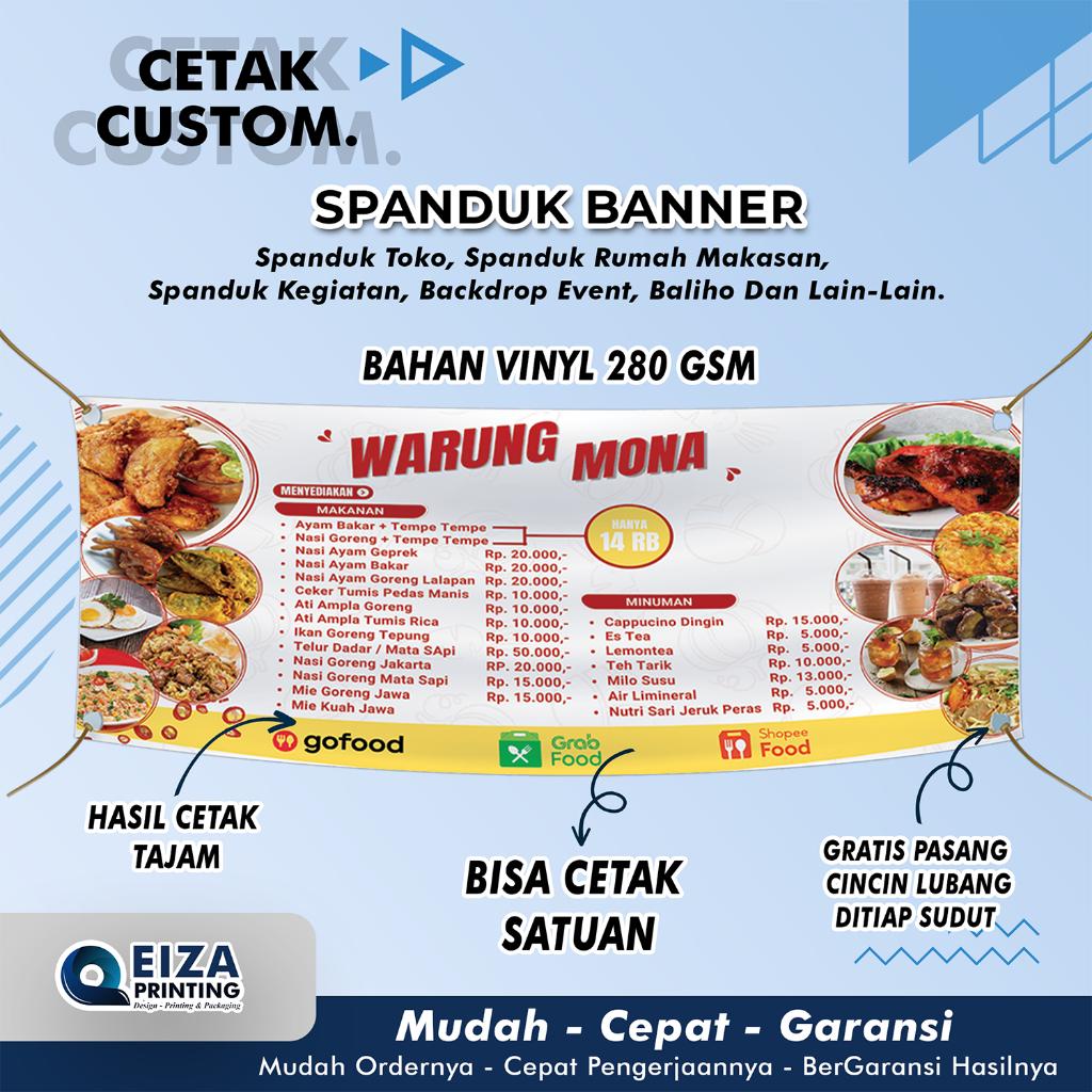 Jual Cetak Spanduk Banner 280 gsm / Cetak Spanduk Banner Custom / Cetak ...