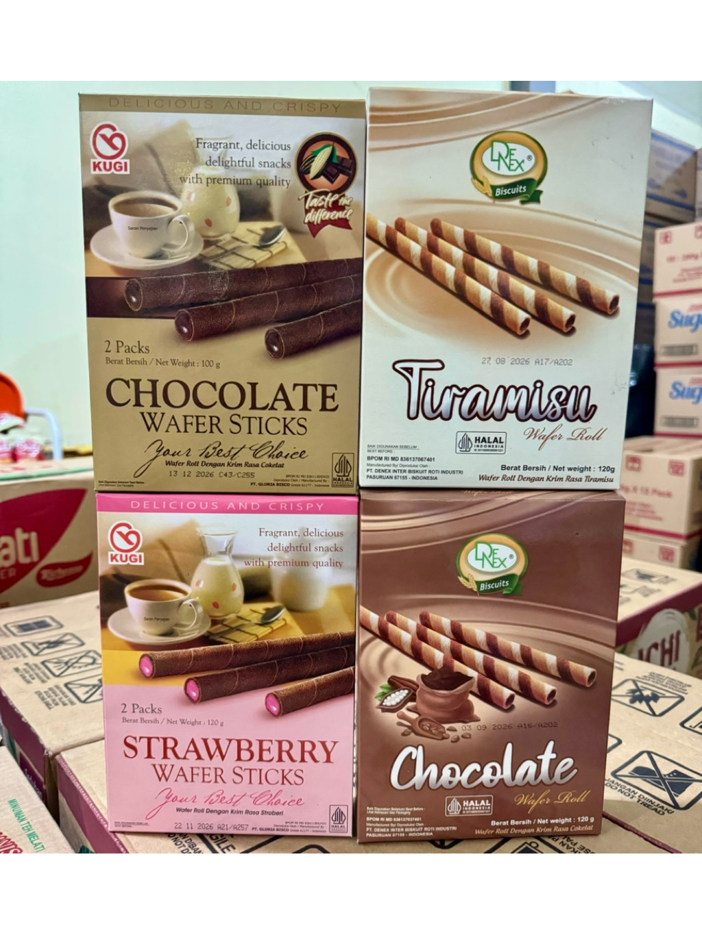 Jual Kugi Wafer stik 100gr / Denex wafer roll 120gr ECCER per pcs ...