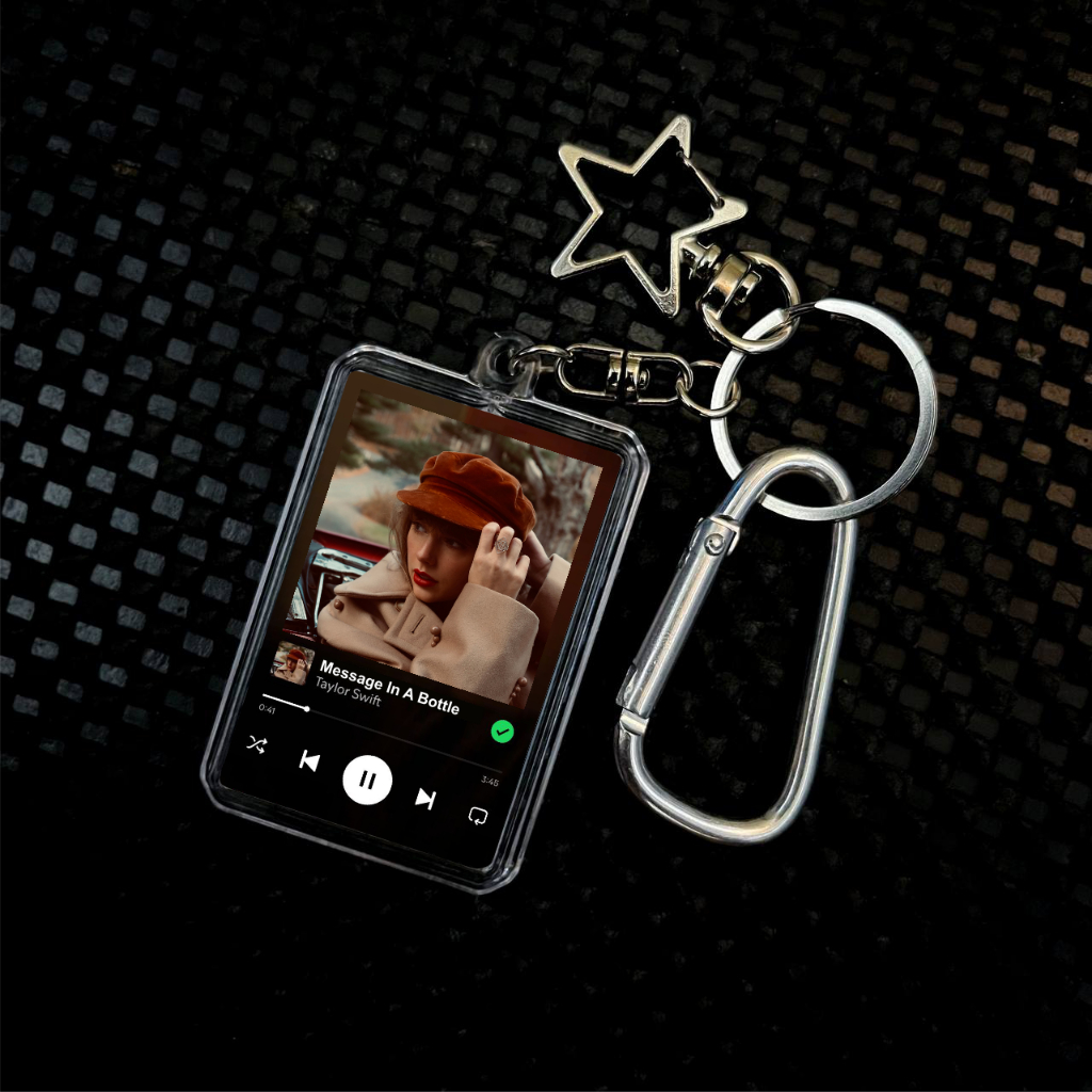 Jual Gantungan Kunci Taylor Swift Keychain Spotify Scan Barcode 2 Sisi ...