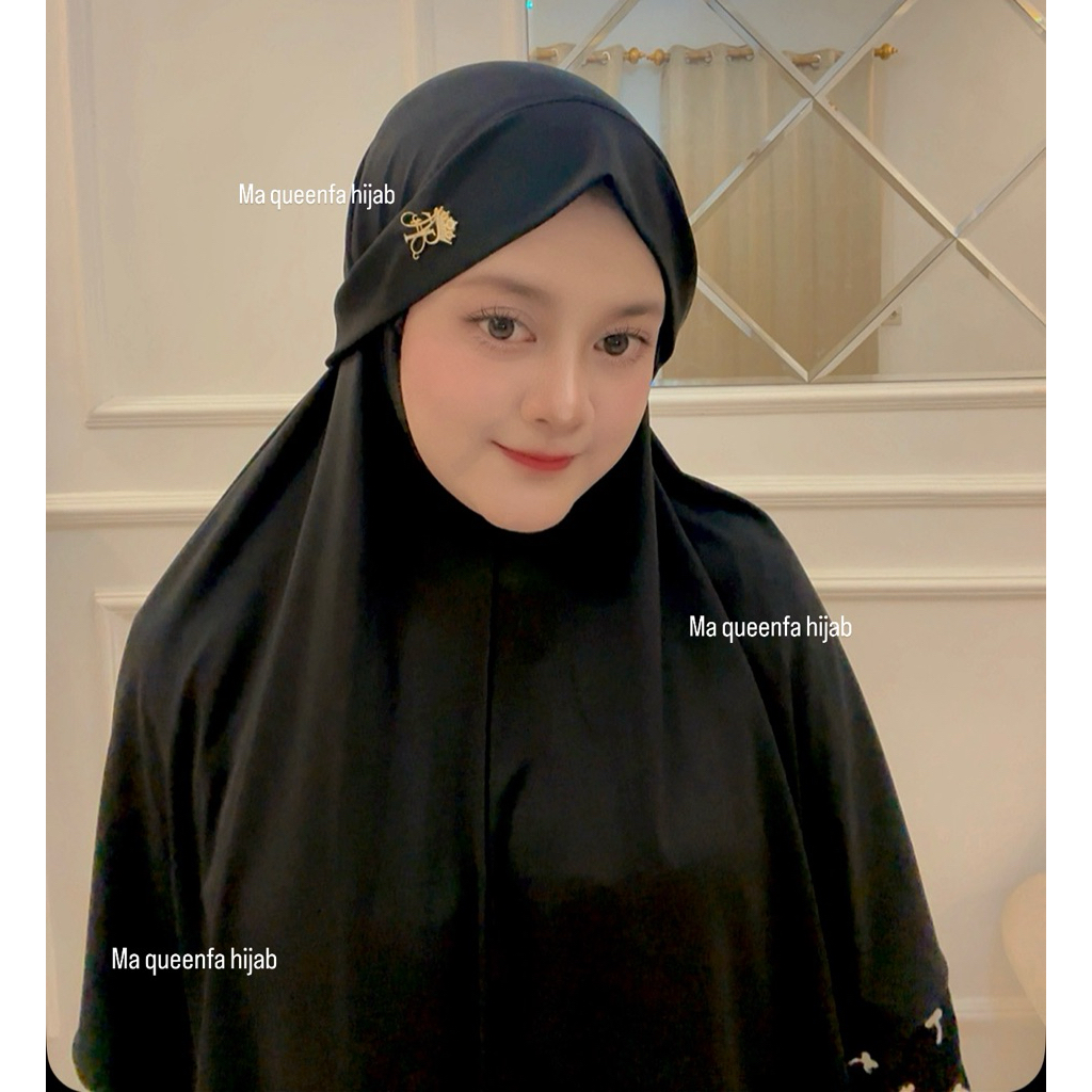Jual Bergo Malay Tali French Khimar Jarsey Adem Queenfa | Shopee Indonesia