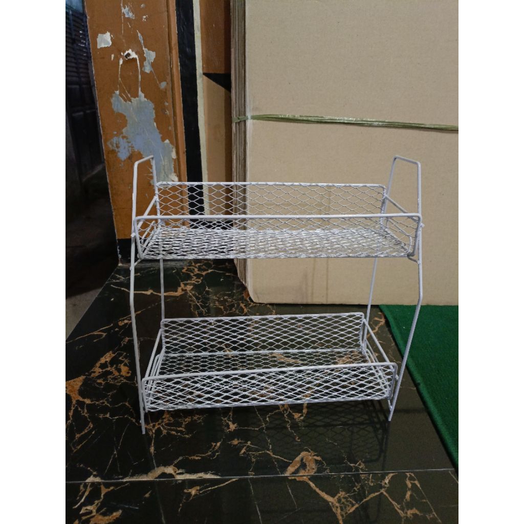 Jual Rak Bumbu Dapur Model Besi 2 Tingkat Rak Kamar Mandi Rak ATK Rak ...