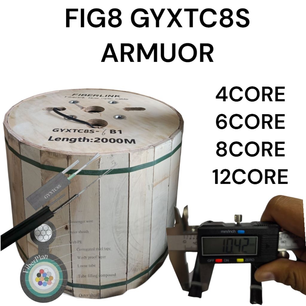 Jual KABEL FIBER OPTIK GYXTC8S FIG8 WHIT ARMOR | Shopee Indonesia