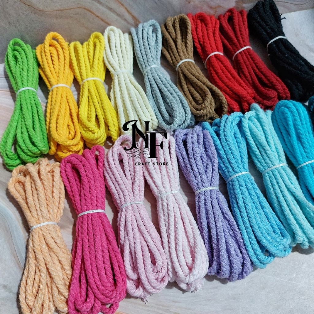Jual Tali Macrame/ Tali catoon halus 4mm kemasan 3meter | Shopee Indonesia