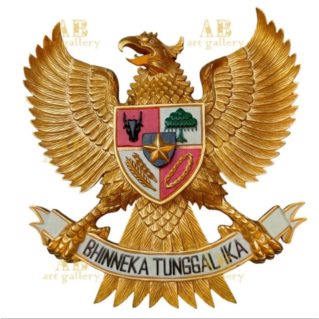 Jual Pajangan Dinding Lambang Garuda Pancasila Warna Emas Ukiran Kayu ...